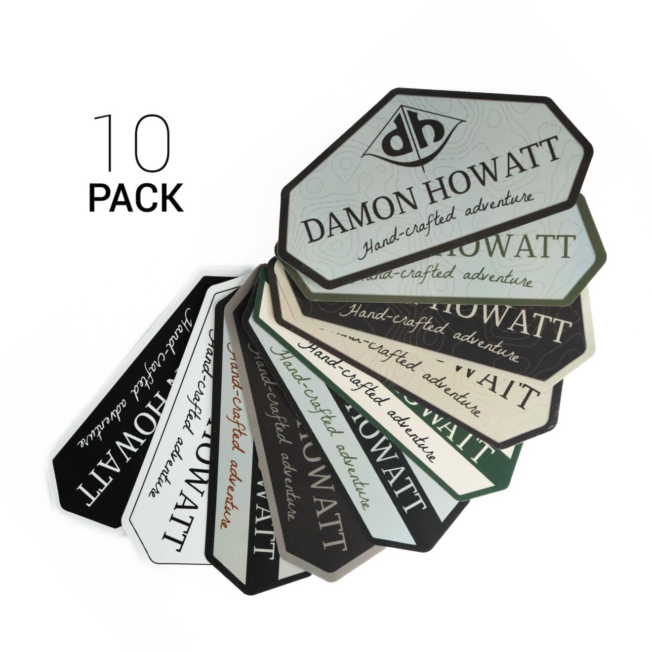 10-Pack Damon Howatt with DH Logo (2.75″ x 5.25″ Custom 7-Sided) Mega ...