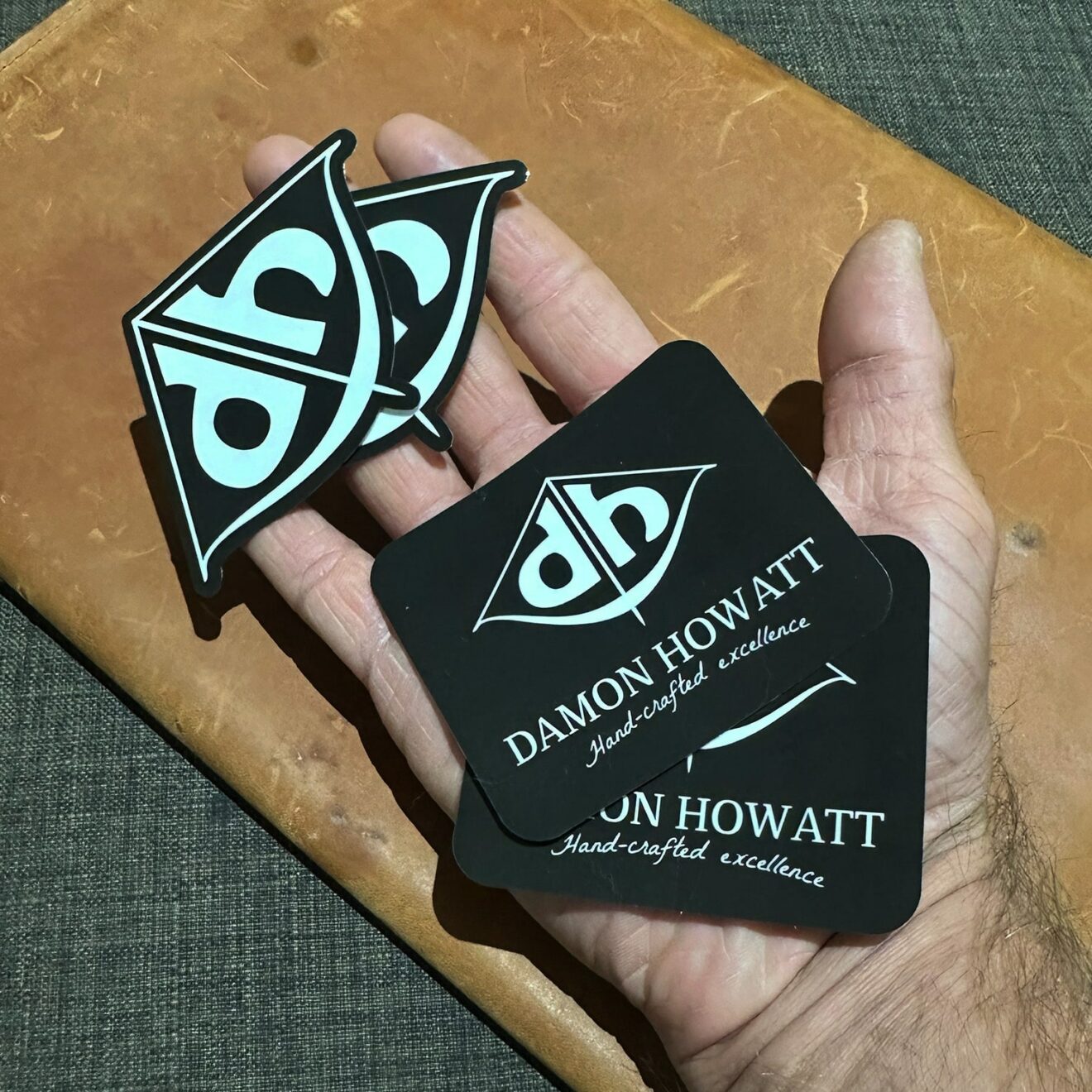4-Pack Damon Howatt (2.5″ x 3″ Square & 2.5″ x 3.75″ DH Logo) Gloss Vinyl Stickers - Damon Howatt